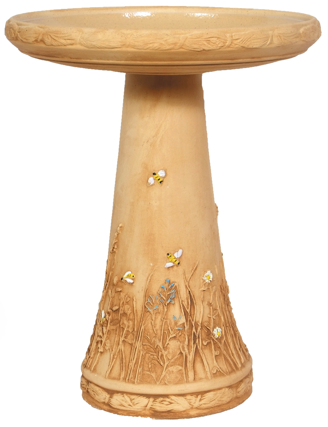 Handpainted Garden Bee Birdbath Set – BurleyPottery