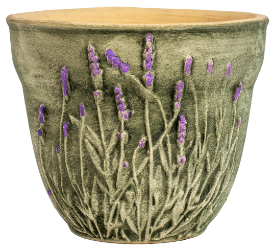 Handpainted Lavender 8" Planter - Aged – BurleyPottery